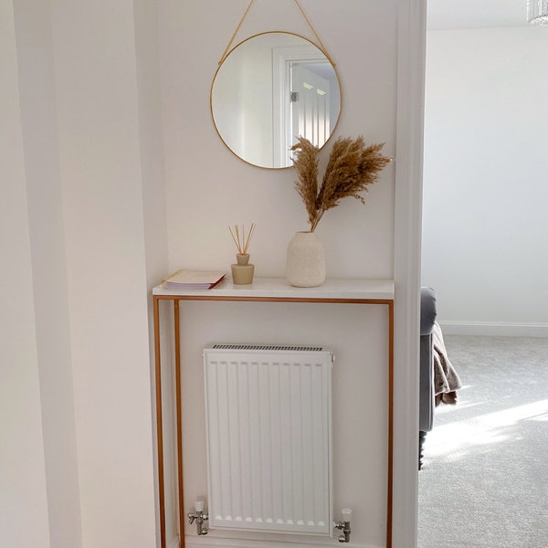 Marble Console Table Radiator Cover With Art-deco Pattern on the Sides ...