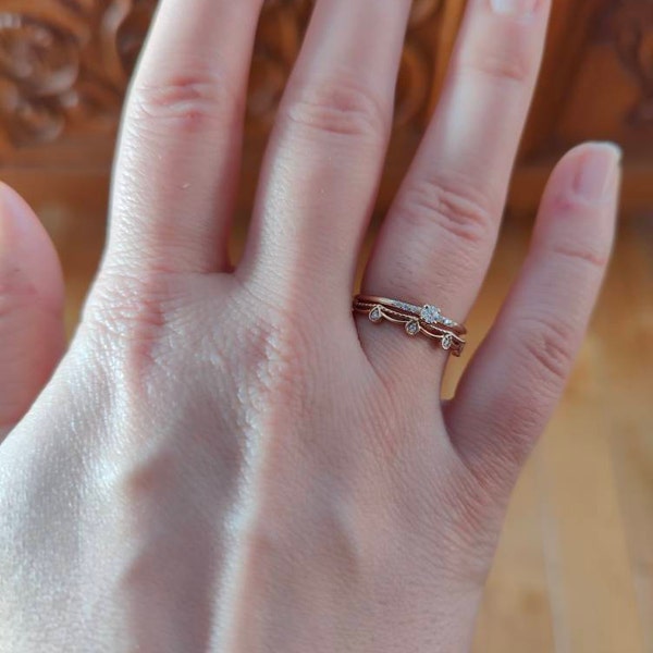 Small & Dainty 14k Yellow Gold Diamond Promise Ring for Her, Womens ...