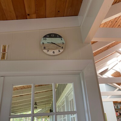 Coastal Wall Clock for Beach House or Farmhouse Decor, Custom Reclaimed ...