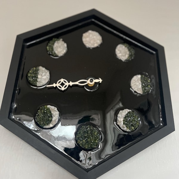 Lunar Clock Moon Phase 29 Day Cycle With Gold Leaf Sealed With Epoxy ...