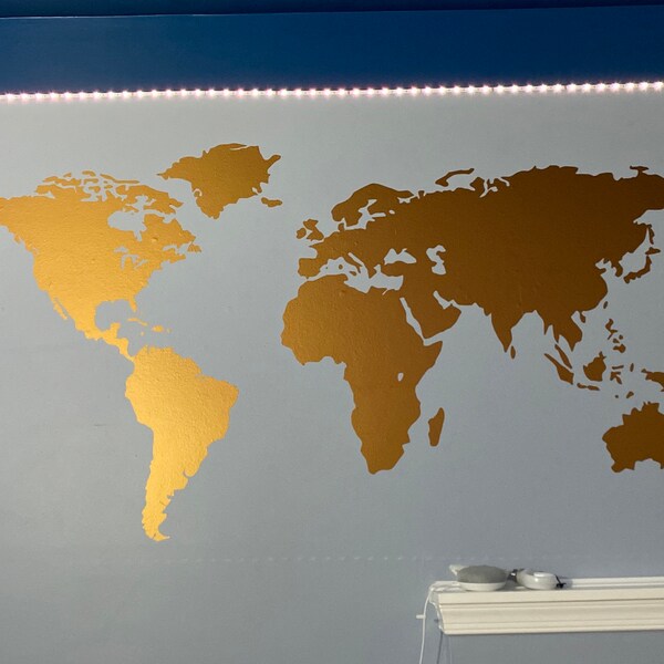 World Map Wall Decal - Map of the World - Removable Map Wall Decal ...