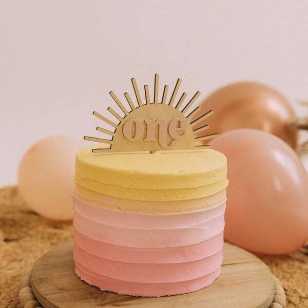 Sun Cake Topper, Boho Sun Cake Topper, First Trip Around the Sun ...