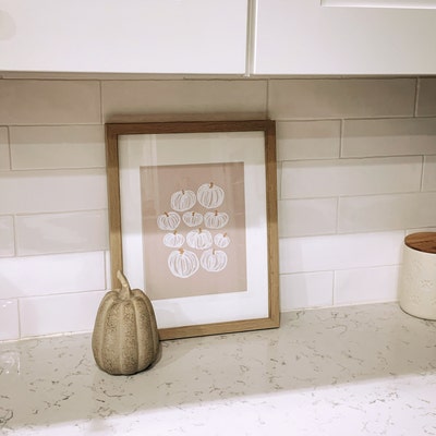 Neutral Pumpkin Painting, Modern Fall Print, Printable Wall Art, Beige ...