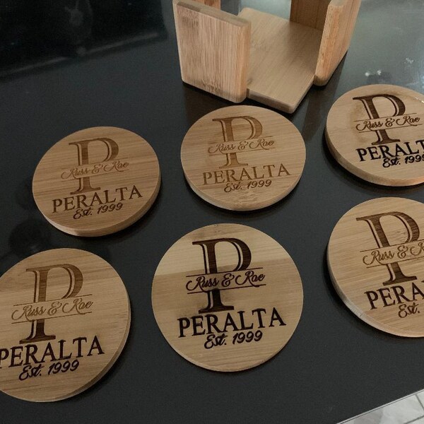Housewarming Gift, Engraved Coasters, Personalized Wedding Coasters ...