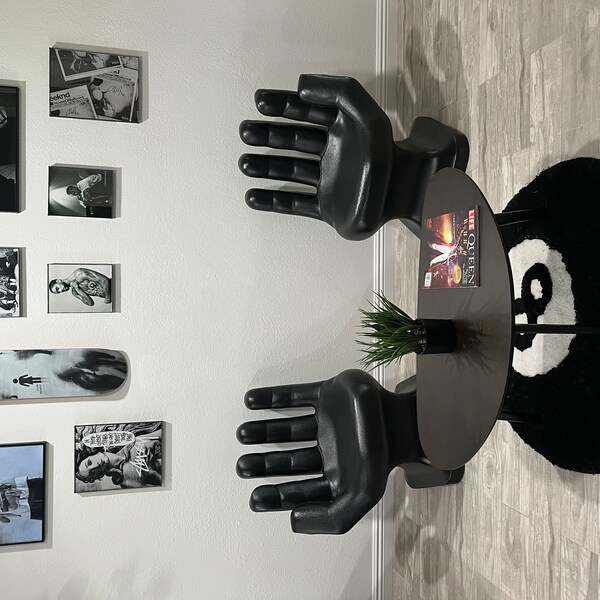 Black LEFT Hand Shaped Chair 32" Tall Adult Size 70's Retro EAMES ...