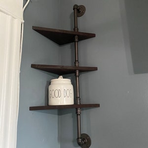 Industrial Style Corner Shelf corner Pipe Shelf corner Pipe Shelves ...