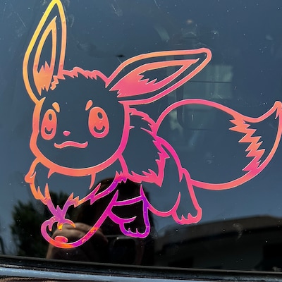 Eevee Pokemon Anime Car Decal, Pokemon Stickers, Pokemon Merch, Cute ...