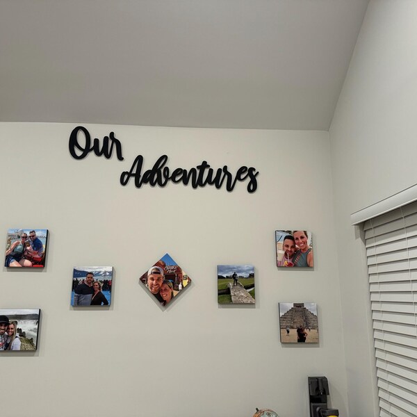 Our Adventures Sign, Adventure Decor, Gallery Wall Signs, Wood Word ...