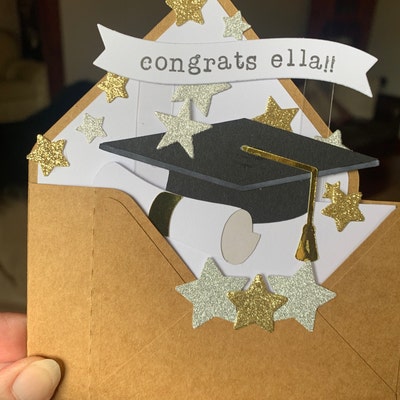 Graduation Pop-up 3D Envelope Box Card Unique Special Gift Card for ...