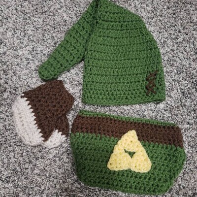 CROCHET PATTERN Newborn Size Legend of Zelda Link Crochet Elf Hat and ...
