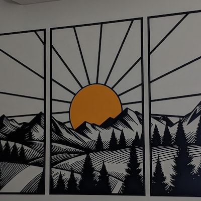 Boho Abstract Art, Wood Wall Art Set of 3, Geometric Neutral Brown ...