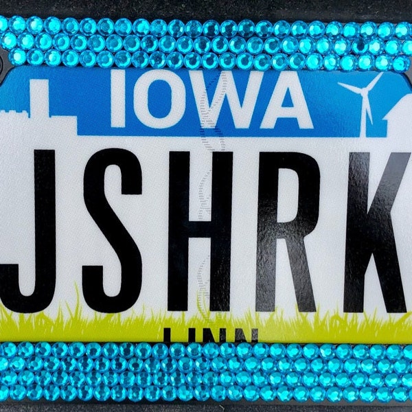 Rhinestone LEOPARD Design ~ Crystal License Plate Frame Bling Handmade ...