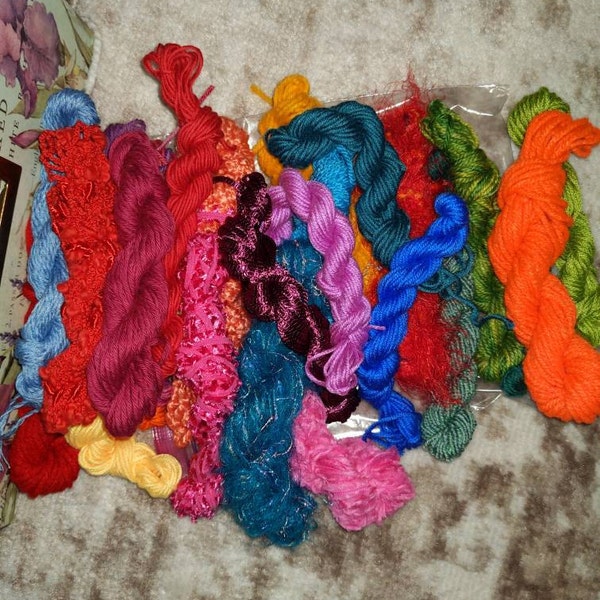 Art Yarn Skein, Gift for Knitters, Saori Weaving, One of a Kind, Hand ...