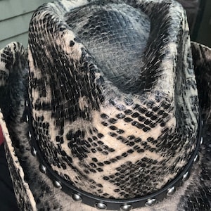 Snakeskin Straw Cowboy Hat for Men and Women Hand-painted Perfect for ...