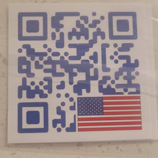 Flag Trump Dance QR Code Sticker Indoor Outdoor Vinyl Decal Sticker Car ...