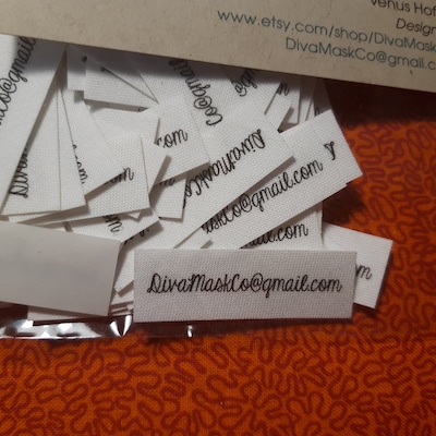 Iron on Boutique Labels, Custom Printed Fabric Label fabric Name Tags ...