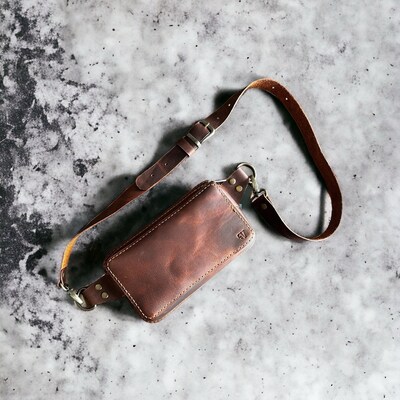 Men Leather Sling Bag Pattern With Video Tutorial, Crossbody Sling Bag ...