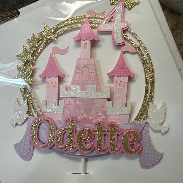 Princess Castle Cake Topper | Personalized Birthday Party Decor | Pink ...
