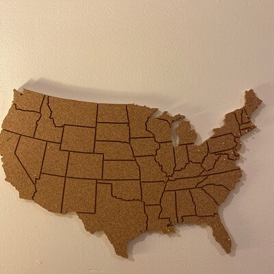 USA Cork Board, USA Corkboard Map, Pin Board, USA Bulletin Board ...