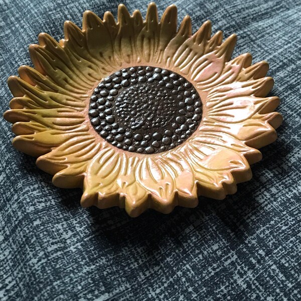 Sunflower Trinket Dish, Sunflower Ring Dish, Personalised Sunflower ...