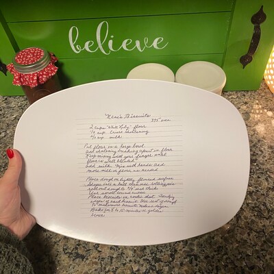 Custom Recipe Plate Handwritten Recipe Platter Recipe on Platter ...
