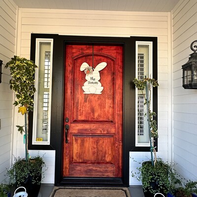 Personalized Large Easter Bunny Front Door Hanger, Happy Easter, Easter ...