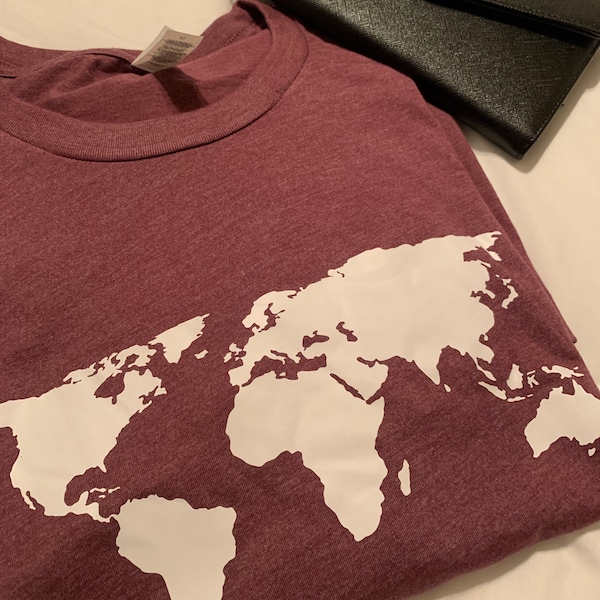 World Map Shirt, Travel Shirt, Traveler Gift, Travel Lover, Geography ...