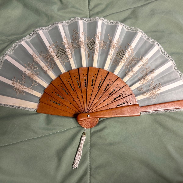 Pamaypay Embroidered Filipino Folding Hand Fan Abaniko Handmade in the ...