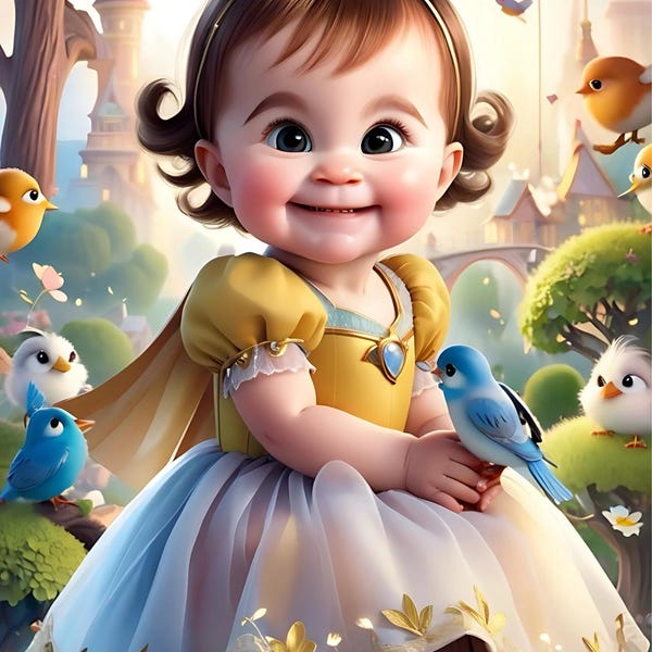 Princess Riding a Unicorn Get Your Own Princess Portrait From Your ...