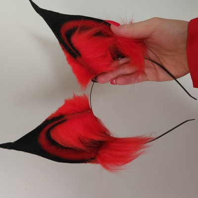 Realistic Red Fox Ears and Tail Faux Fur Cosplay Petplay Ears Furry ...