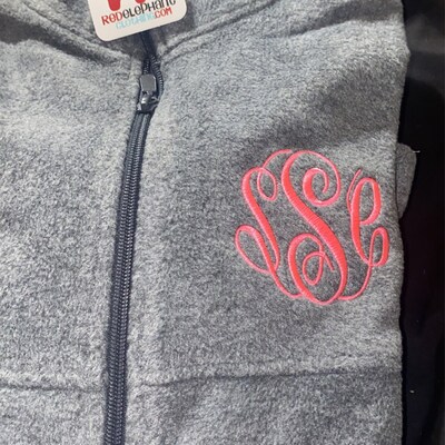 Monogrammed Full Zip Jacket, Monogrammed Fleece Jacket, Personalized ...