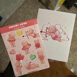 DIGITAL DOWNLOAD Smiski With Green Heart Greeting Card Cute Card ...