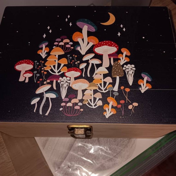 Sun and Moon Phases Keepsake Box, Spacious Storage Wooden Memory Stash ...