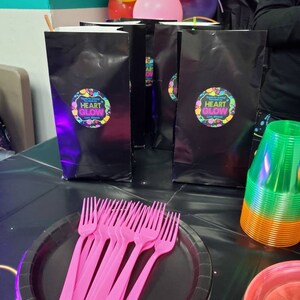 Glow Party Stickers, Neon, Glow Party Favors, Glow in the Dark Party ...