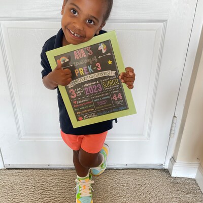 Chalkboard Back to School Sign, First Day or Last Day, Editable and ...