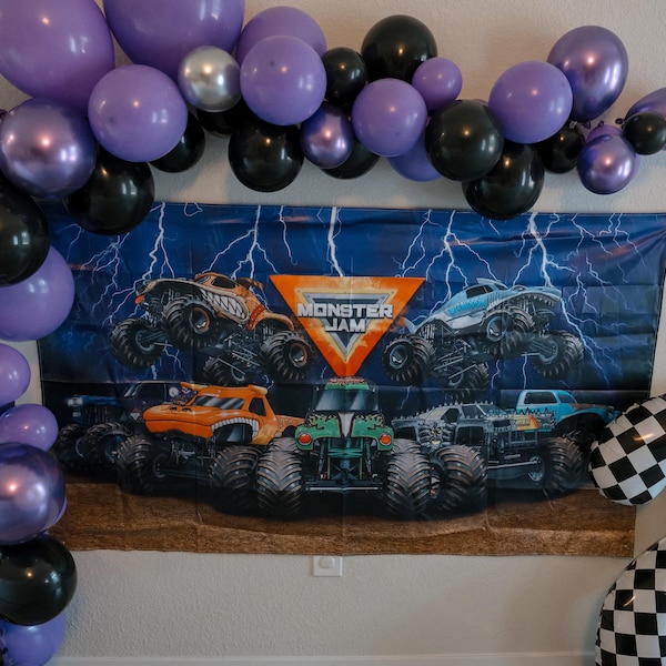 Monster Jam Wall Mural – 3 X 5 Foot Fabric Wall Decoration. Polyester ...