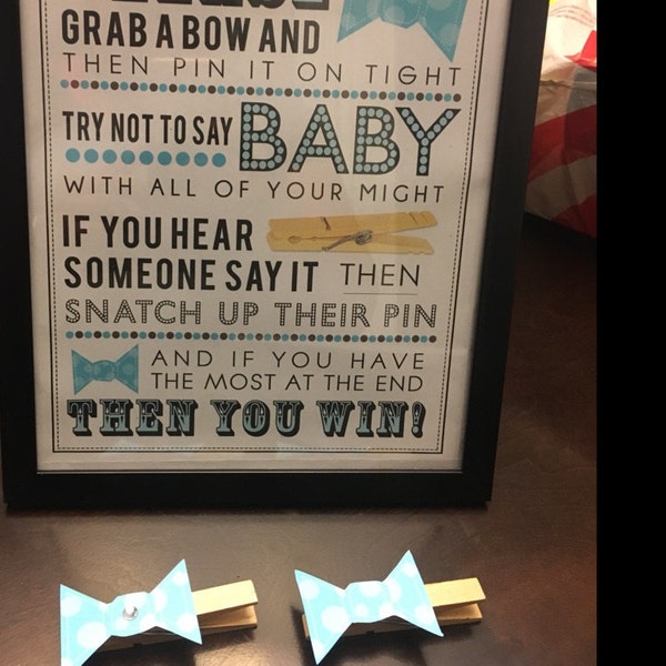 Don't Say Baby Clothespin Game, Printable Baby Shower Games, Baby ...