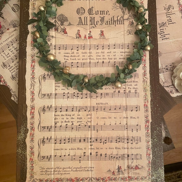 Printable Vintage Christmas Carols Color Illustrations Best Sellers Top ...