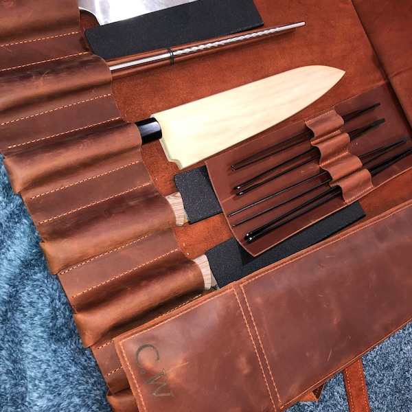 Knife Bag Chef,chef Knife Roll,leather Knife Roll,personalized Roll ...