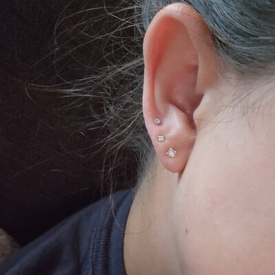 Tiny Opal Studs, 2mm Studs Earrings, Sterling Silver, Opal Jewelry ...