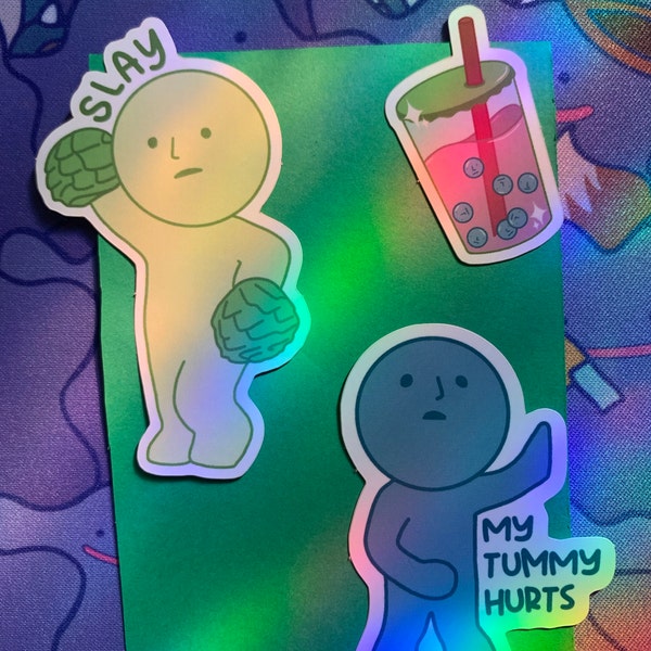 My Tummy Hurts Blue Smiski Sticker | Bathroom Series | Matte ...