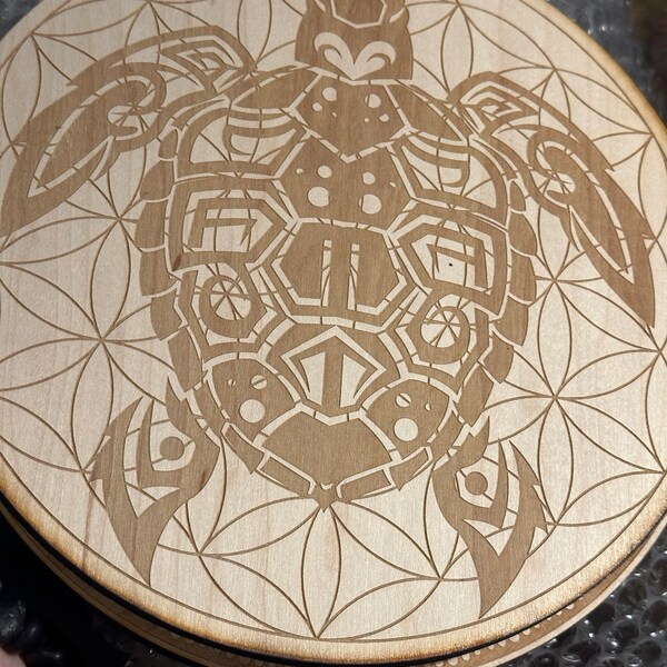 Sea Turtle Flower of Life Crystal Grid - Turtle Crystal Grid - Altar ...