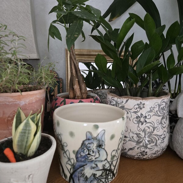 Ceramic Stoneware Cup Handleless Mug Tumbler Wine Glass Red Bird Cherry ...