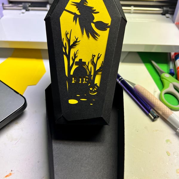 Pack 4 Coffin Box SVG, Silhouette Studio Templates Creating Halloween ...