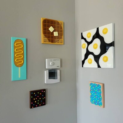 CORN DOG ART Funky Food Art Wall Decor Quirky Wall Art Faux Food 4in X ...