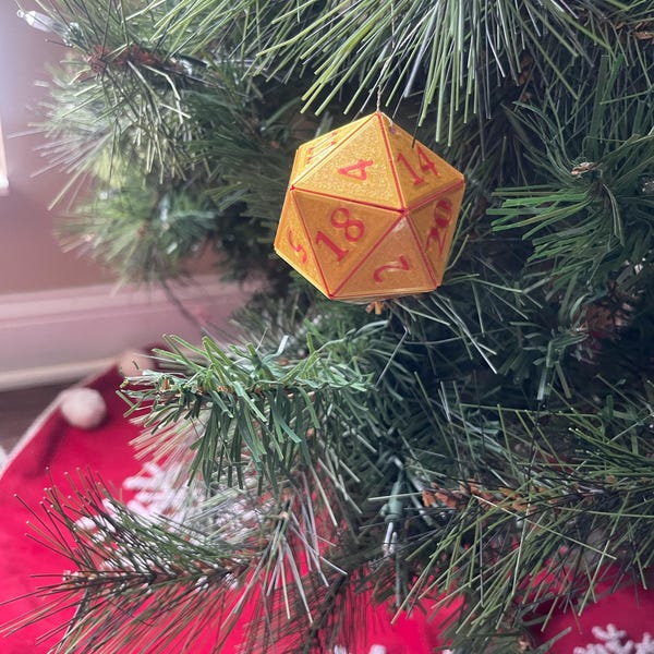 D20 Ornament 2 Purple/blue and Gold Holographic Hanging Dnd Charm ...