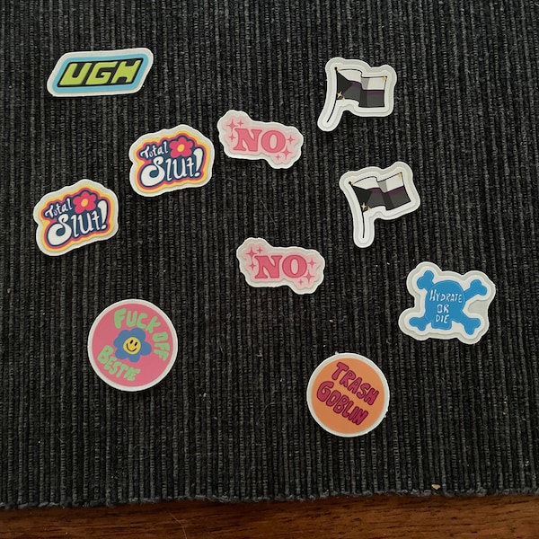 Small Pink No Mini Stickers Waterproof Waterbottle Stickers Tiny ...