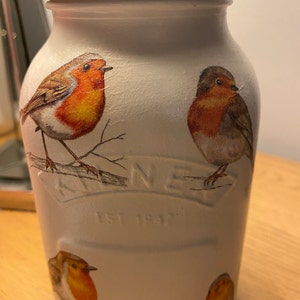 Robin Painted Kilner Jar Jar Vase Table Centrepiece Gift - Etsy UK
