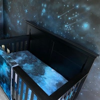 Blue Galaxy Crib Sheet Cosmic Space Baby Bedding Celestial - Etsy Canada
