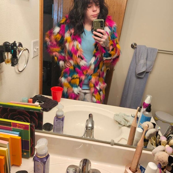 Butterfly Bomber Winter Long Coat, Rave Coat, Rainbow Jacket, Rave ...